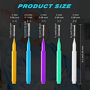 350 Pieces Braces Brush for Cleaner Interdental Brushes Kit Flosser for Braces Dental Braces Cleaner Braces Floss Picks Flossing Head Oral Dental Hygiene Flosser Tooth Cleaning(Basic Colors)