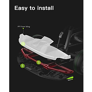 stio GoKart Kit Front Wing Compatible with Ninebot by Segway Go Kart Kit Refit Smart Scooter Parts Front Bumper Plastic Protection Replacements GoKart Original Accessories (White)