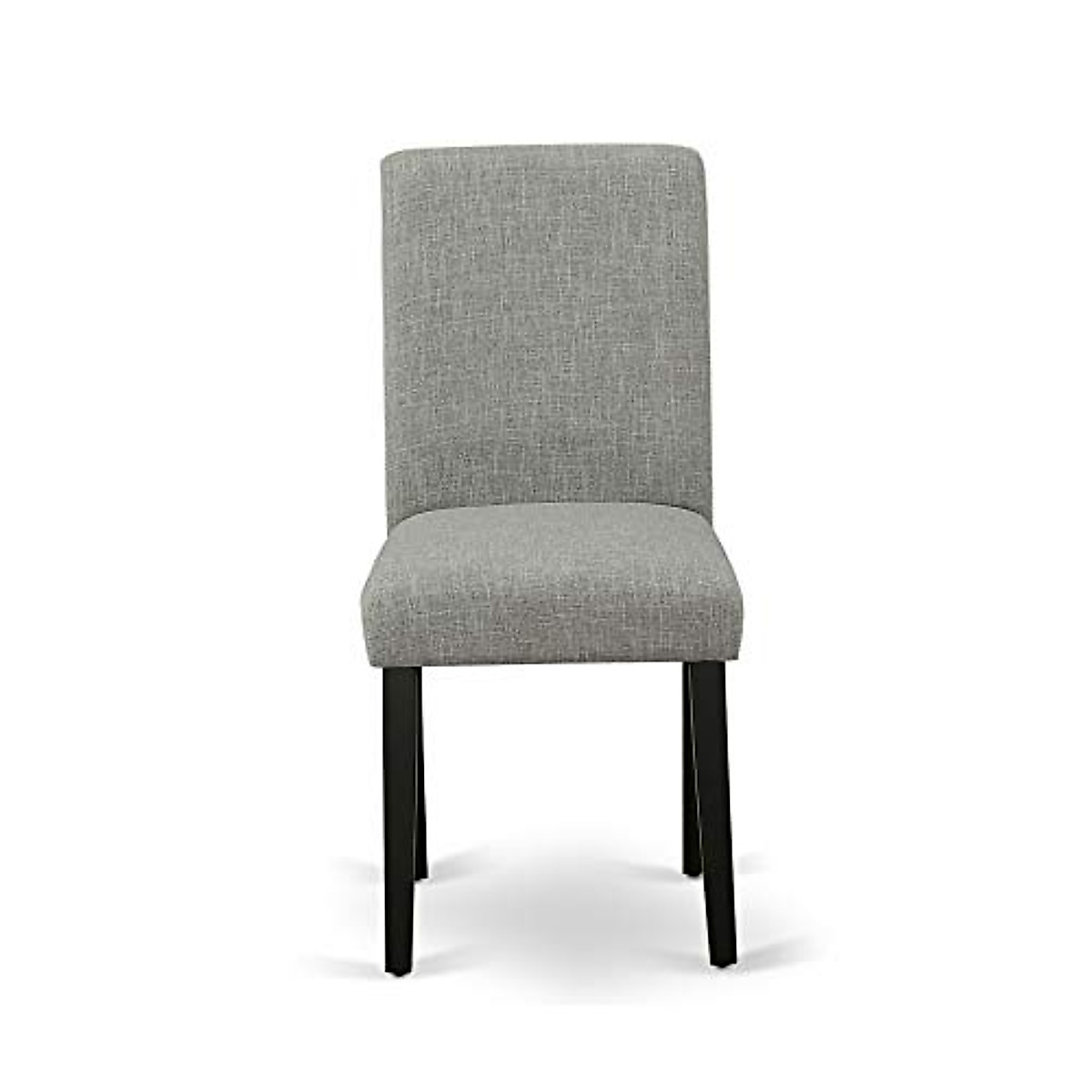 EAST WEST FURNITURE 9Pc Rectangle 66/84 Inch Kitchen Table With 18 In Leaf And Eight Parson Chair With Black Leg And Linen Fabric Shitake.