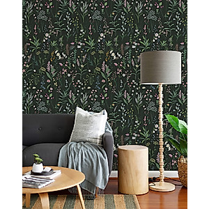JiffDiff Floral Wallpaper Peel and Stick Dark Farm Wildwood Self Adhesive Wallpaper for Home Bedroom Cabinets Thicken 17.71"x118"