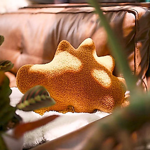 uoozii 17" | 1 Pound | Scented Stego Dino Nugget Plush Pillow - Cute Dino Chicken Nugget Shaped Weighted Stuffed Animals Ideal for Gifts & Home Decor (Brown Stego, 17" | 1 lb | Scented)