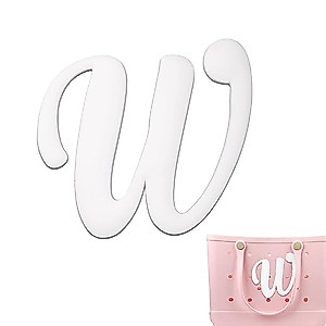 TOYMIS Decorative Lettering for Bogg Bag, Alphabet Letters Decor Letter Charms for Bogg Bag Accessories Alphabet 3D Letters for Personalizing Handbag DIY White (W)