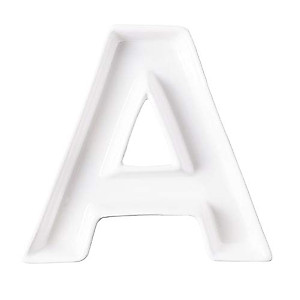 Coffeezone Name Plates Small Letter Dishes for Candy and Nuts, Home Decoration for Party (Letter A)