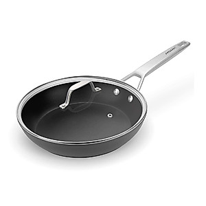 MsMk 10 Inch Frying Pan Nonstick with Lid, Induction Fry Pan with Lid, Titanium and Diamond Non Stick Coating From USA, for Induction, Ceramic and Gas Cooktops, Oven Safe 10 Inch Skillet Nonstick