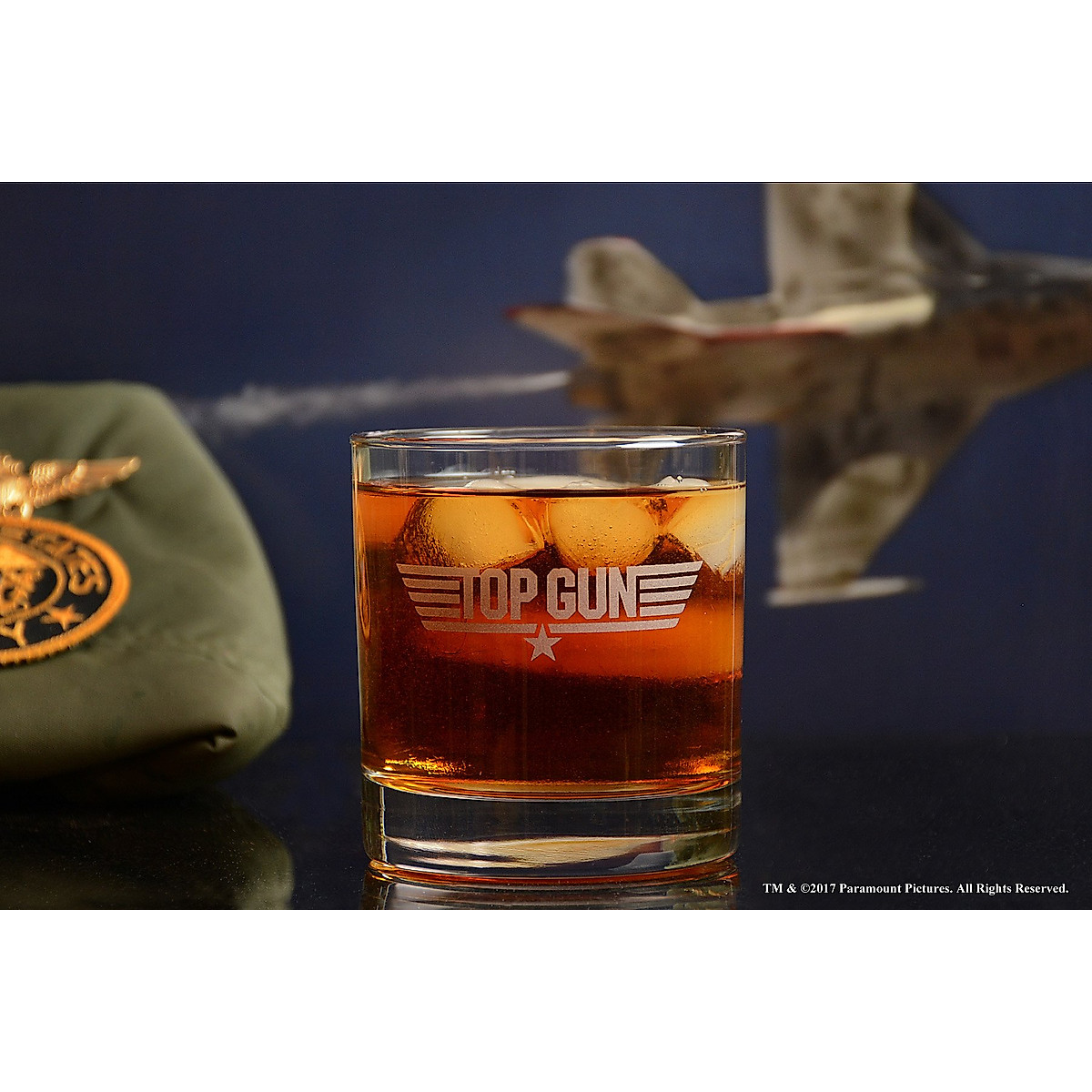 Top Gun Movie Etched Whiskey Glass - Officially Licensed, Premium Quality, Handcrafted Glassware, 11 oz. Rocks Glass - Perfect Collectible Gift for Movie Enthusiasts, Birthdays & Special Occasions