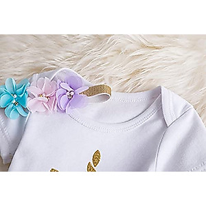 Bow Dream Baby Girls 1st Birthday Outfits Set 4 Pcs Rainbow Tutu Skirt T-Shirt Headband Sandals B