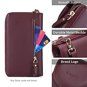 GOIACII Small Crossbody Bag RFID Blocking Cell Phone Women Wallet Leather Purse with Credit Card Slots Shoulder Leather Straps