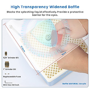 ANBULL Stained Glass Grinder Machine,Mini Portable Stained Grinder Glass Art Grinding Tool with 5/8" & 1" Grinder Bits (110V, 65W, Blue)