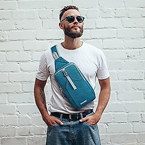 G4Free Sling Bag Sling Backpack Crossbody Chest Bag Daypack for Hiking Traveling (Teal Blue)