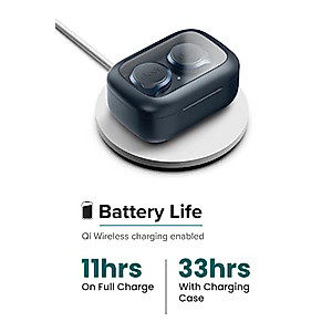 Cleer Audio Ally Plus II True Wireless Noise Cancelling Earbuds, Long Lasting 33 Hour Battery, Best Bluetooth Earbuds, Smart Controls Mobile App, Midnight Blue
