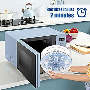 Bellababy Baby Bottle sterilizer Microwave Steam Sterilizer for Baby Bottles, Pacifier, Breast Pumps Accessories, Large Capacity, 99.99% Disinfection in 2 Mins