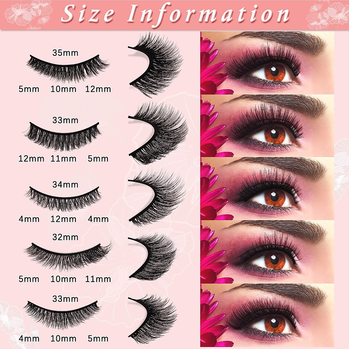 10 Pairs Self Adhesive Eyelashes Stable Non Slip False Lashes Waterproof Faux Reusable Eyelashes Dramatic No Glue Eyelashes Fluffy Stick on Eyelashes Mink Eyelashes Fake Eyelashes with Eyelash Tweezer