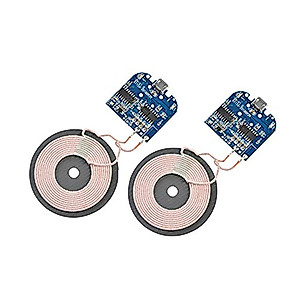 Wixine 2Pcs Qi Wireless Charger PCBA Circuit Board with Coil Pad Charging for DIY K9G9