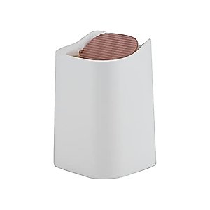plplaaoo Plastic Mini Desktop Trash Can with Shake Lid, Trash Can, Novel Cute Mini Trash Storage Bin, Trash Basket, Plastic Mini Wastebasket Trash Can for Office Dormitory Vanity Tabletop Home(White)