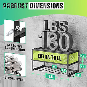 SUNALLY Power Tool Organizer, Heavy Duty Iron, 3 Layers Storage Rack with 4 Drill Holders, Floating Tool Shelf Wall Mounted, Matte Black, Work Shop, Garage, 150Lbs Load Capacity