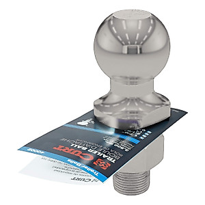 CURT 40051 Stainless Steel Trailer Hitch Ball, 3,500 lbs, 1-7/8-Inch Diameter, 1 x 2-1/8-Inch Shank
