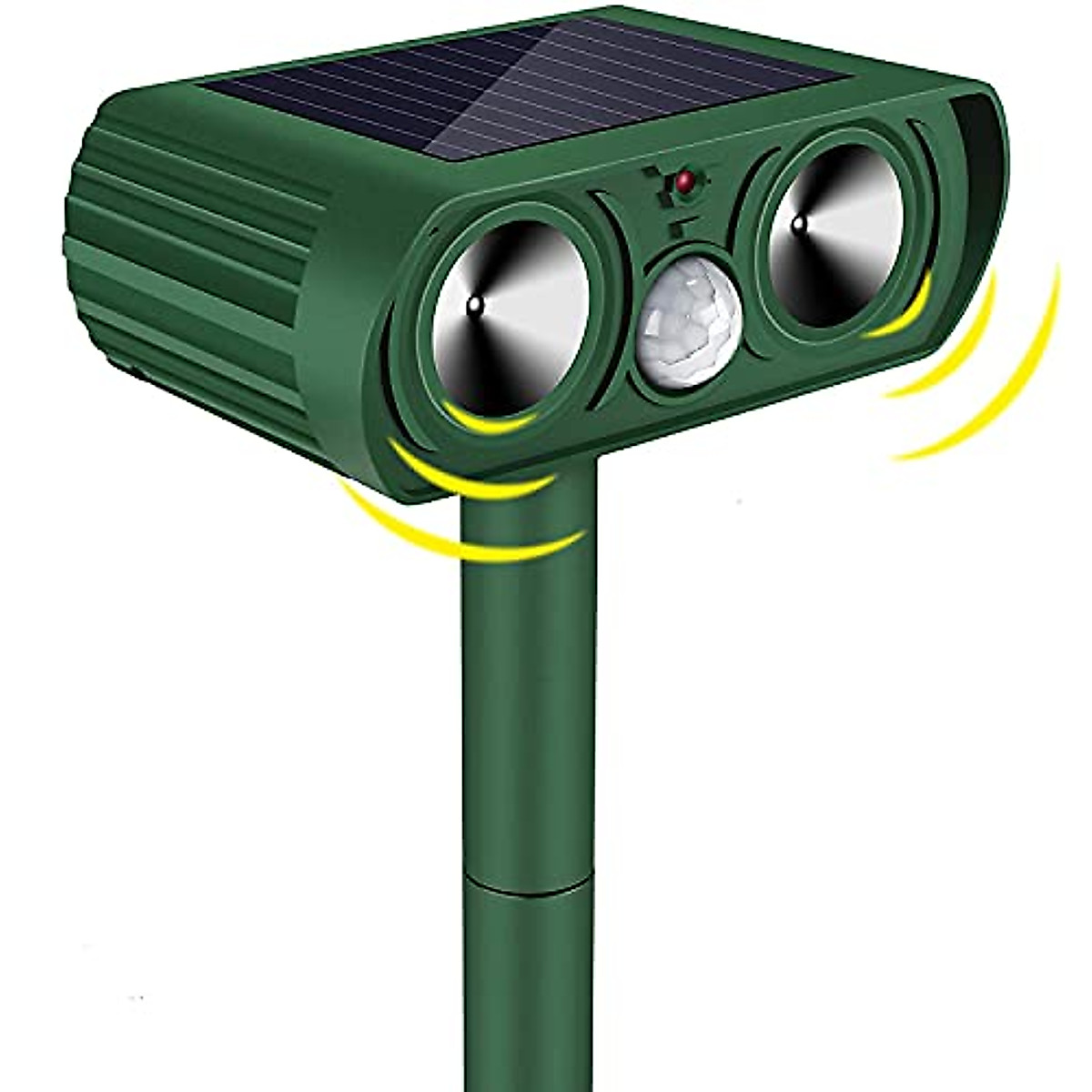 HPDFCU Ultrasonic Dog Chaser, Solar Ultrasonic Outdoor Animal Deterrent with Motion Sensor Hunter Equipment, Protect courtyards, Lawn Gardens and Fruit Trees. Suitable for Cat, Dog, Rabbit, Miceetc.