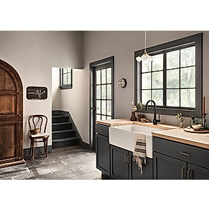 Moen Adler Matte Black One-Handle High Arc Kitchen Sink Faucet with Power Clean, Modern Kitchen Faucet with Pull Down Sprayer, 87233BL