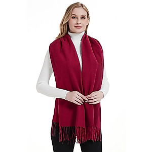 Landisun Scarf for Women Women Winter Scarf-Shawl Wraps Christmas Scarf Winter Scarf for Women Bridesmaid Wedding Bridal Scarf-Burgundy