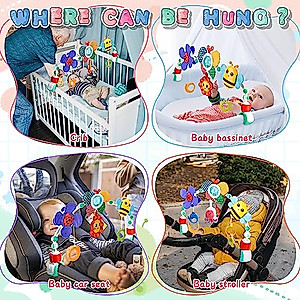 Baby Stroller Arch Toy, Adjustable Baby Stroller Car Seat Toys for Babies 0-6 months, Montessori Sensory Infant Travel Crib Bouncer Bassinet Activity Arch Toys for Toddler Boy Girl 0 3 6 9 12 Months