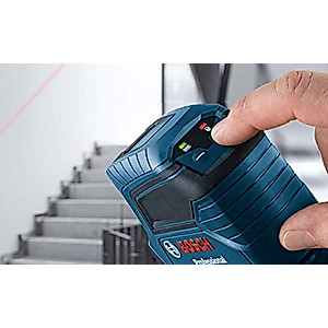 BOSCH GLL75-40G 75ft Green-Beam Self-Leveling Cross-Line Laser with VisiMax Technology, L-Bracket Adjustable Mounting Device and Carrying Pouch , Red