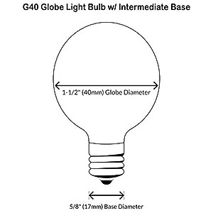 Sival G40 Replacement Globe Light Bulb, E17 base (intermediate), Clear, 7 Watts, pack of 25