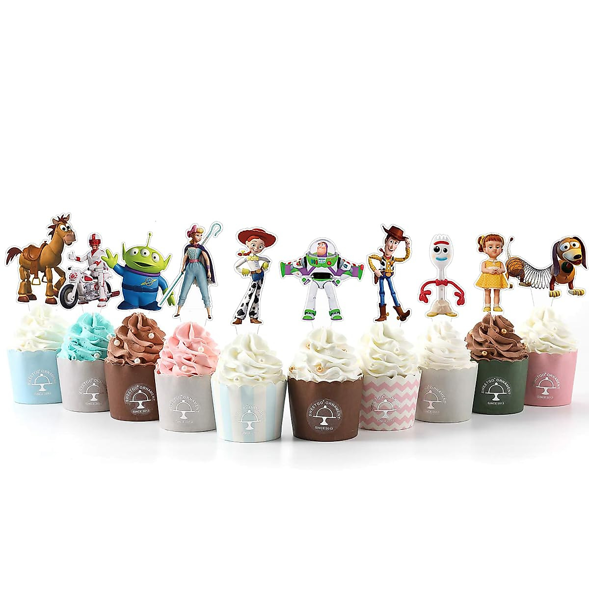 24PCS Toy Party Cupcake Toppers For Children Birthday Party Cake Decorations Party Supply