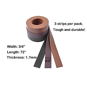 Wento 3/4''x72'' Double Sided Faux Leather Strips Double Color Leather Straps Vegan Leather Faux Leather Fabric Strips 3 Color Mixed