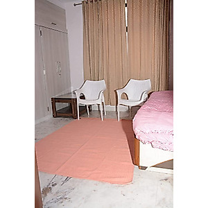 Rajputana Export Handmade Braided Rectangle Shape Cotton Rug/Rugs for Bedroom/Cream Rug/Cotton Rug/Organic Rug/Handmade Rug (Black, 4x6 Ft.)