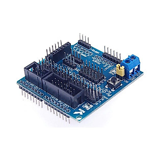 DAOKI Sensor Shield V5.0 Expansion Board UNO MEGA R3 V5 for Arduino Electronic Building Blocks of Robot Genuino System with Dupont Cable + Power Wire