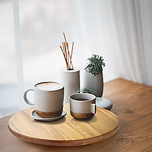 ORIDOM Acacia Wood Lazy Susan Wood Turntable Tray Cabinet Organizer, 12"