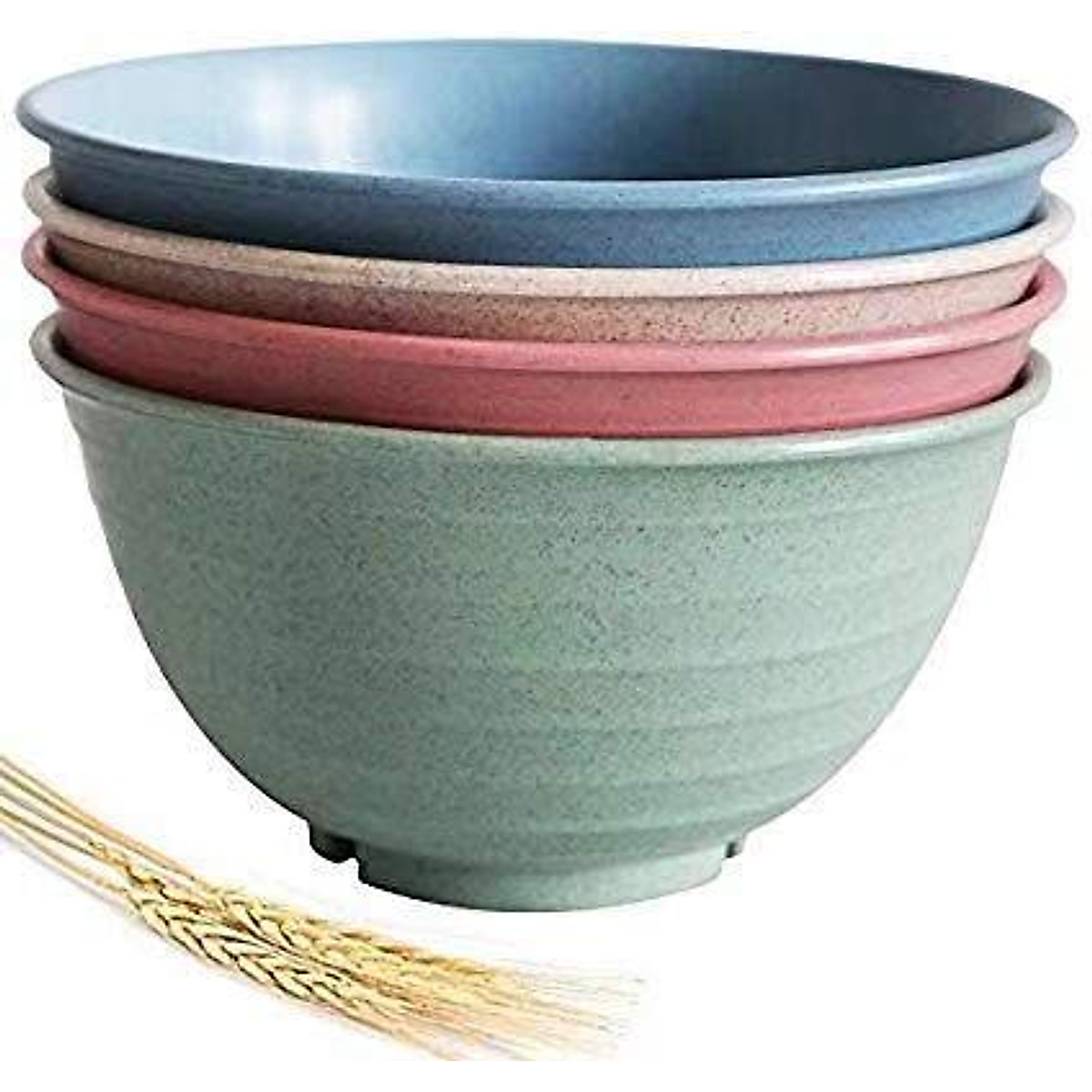 DUOLUV Unbreakable Cereal Bowls - Wheat Straw Fiber Lightweight Bowl Sets 4 - Dishwasher & Microwave Safe - for,Rice,Soup Bowls (30 OZ)
