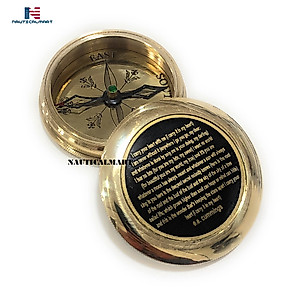 NauticalMart Brass Compass I Carry Your Heart with Me Poem Compass with Mini Compass Combo Gift, Personalized Compass, Groomsmen Gifts, Wedding Gifts, Corporate Gift, Unique Gift
