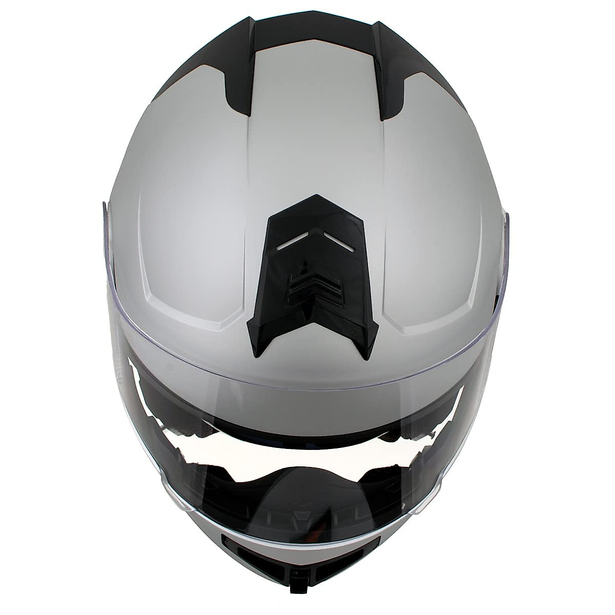 Milwaukee Helmets H7010 Flat Gray 'Mayday' Modular Motorcycle Helmet w/Intercom - Built-in Speaker and Microphone for Men/Women - Large