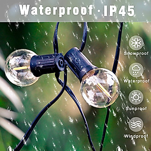 Svater Globe String Lights Outdoor, 25FT Led Patio Lights with 23pcs E12 Socket, 25Pcs G40 1W Clear Glass Bulbs String for Cafe Bistro Backyard Garden