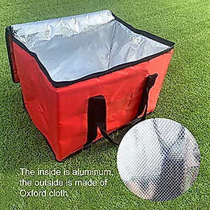 Food Delivery Bag, Oxford Cloth Pizza Delivery Bag, with Handle, Insulated Grocery Bags, Large Pizza Delivery Bag, Cooler Bag, for Takeaways, Camping & Beach(Black)