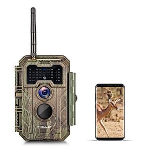 Xtellar Trail Camera WiFi 32MP 1296P IP66 Waterproof with Clear Night Vision and Passive Infrared Motion Sensors for Hunting Scouting Range Control and Wildlife Researching (Camo Brown)