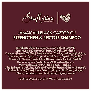 Sheamoisture Strengthen and Restore Shampoo for Damaged Hair 100% Pure Jamaican Black Castor Oil Cleanse and Nourish 13 oz
