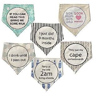 artico Baby Bibs Gift Set 6-Packs Baby Bandana Bibs for Baby Registry, Drooling, Feeding, Teething Funny Gender Neutral Baby Shower Gifts, Baby Travel Essentials for Infant, Newborn and Toddlers