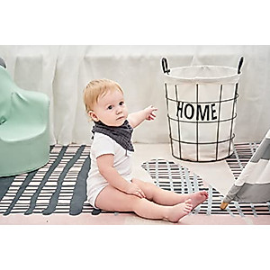 CottCare 12-Pack Muslin Baby Drool Bibs 100% Cotton for Boys and Girls,Soft and Absorbent/Atrovirens/Green/Apricot white/Grey