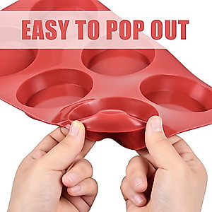 CAKETIME Silicone Muffin Top Pans - Whoopie Pie Pan 3" Round Silicone Baking Pan for English muffins, Whoopie Pies, Corn Bread, Egg bites, Tarts 2 Pack