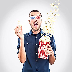 300 Pieces Paper Popcorn Bags 1 Oz Popcorn Container Red and White Concession Stand Supplies Movie Theme Party Supplies Popcorn Holder