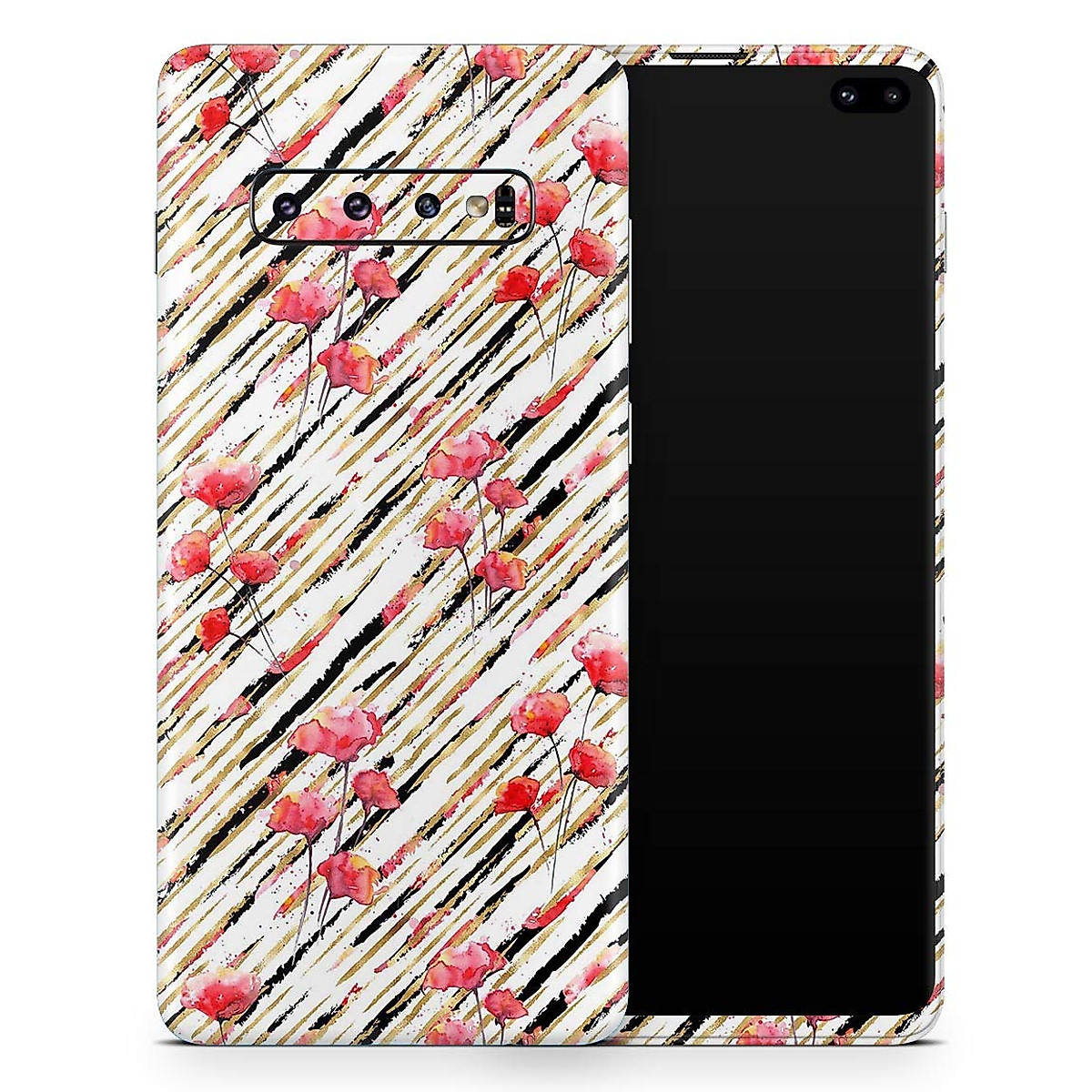 DesignSkinz Karamfila Watercolo Poppies V11 Protective Vinyl Decal Wrap Skin Cover Compatible with The Samsung Galaxy S20 (Screen Trim & Back Glass Skin)