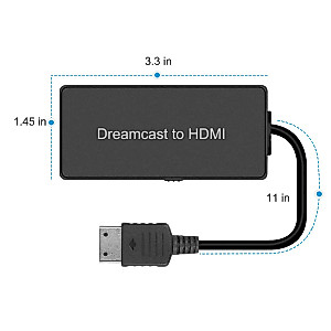HDMI Cable for Sega DC (Sega Dreamcast Console). Convert the Native AV Signals from Dreamcast to Digital HDMI Signals. Provide the Best Signal Processing.