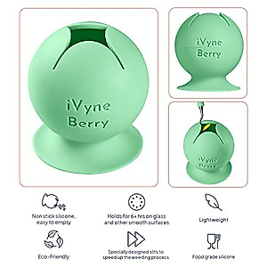iVyne Berry Suctioned Vinyl Weeding Scrap Collector & Holder for Weeding Tools for Vinyl - Green