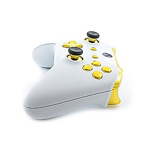 "White/Gold" UN-MODDED Custom Controller compatible with Xbox One S/X Unique Design (with 3.5 jack)