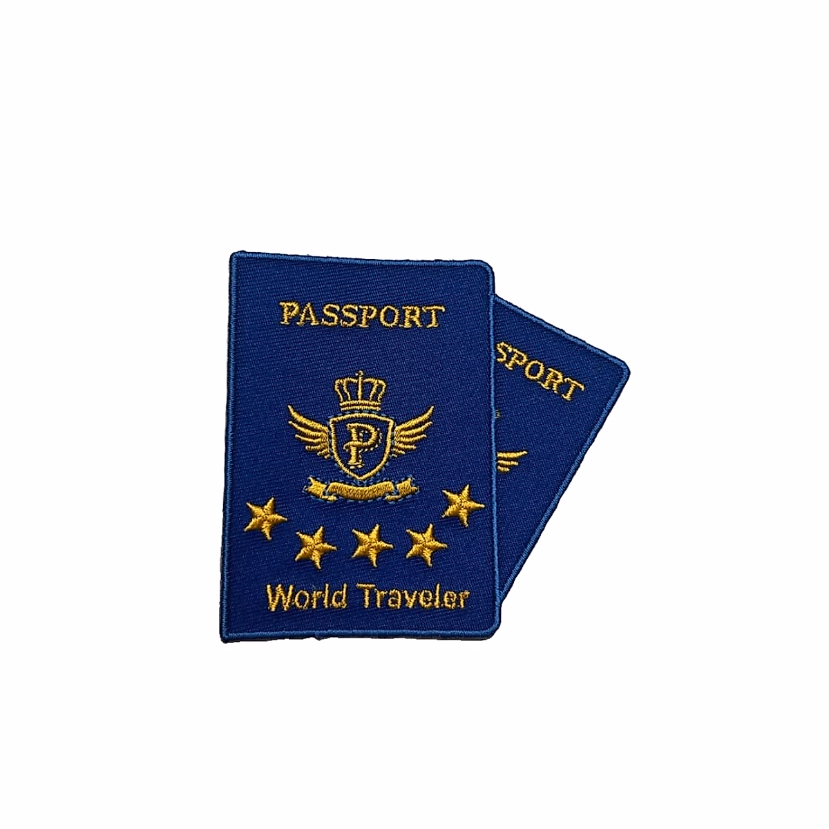 Patch Party Club "World Traveler," Gold Passport Patch, Unisex Iron-on Embroidered Patch, Melanin Travels, 3"inch x 3" Patch