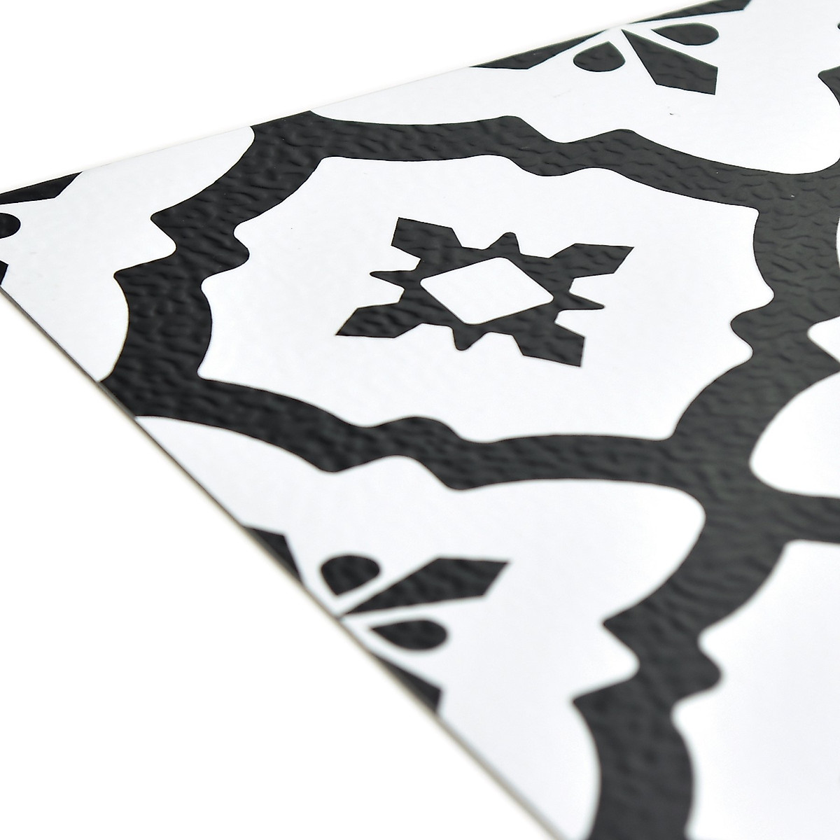 FloorPops FP2480 Comet Peel & Stick Floor Tiles, Black