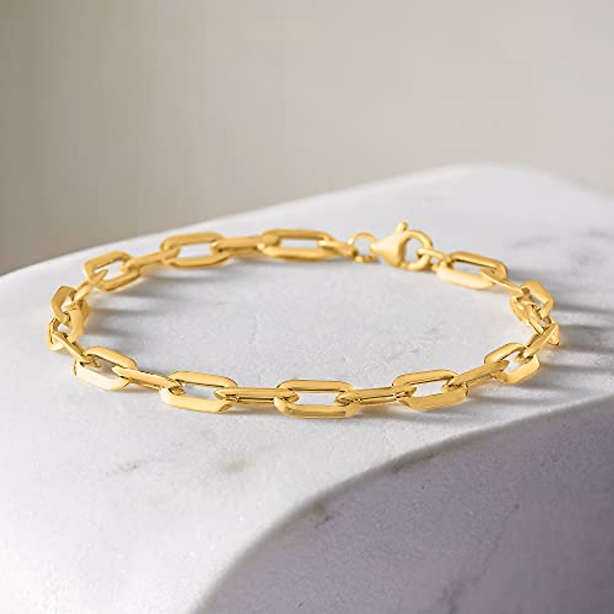 Ross-Simons Italian 14kt Yellow Gold Paper Clip Link Bracelet. 7 inches
