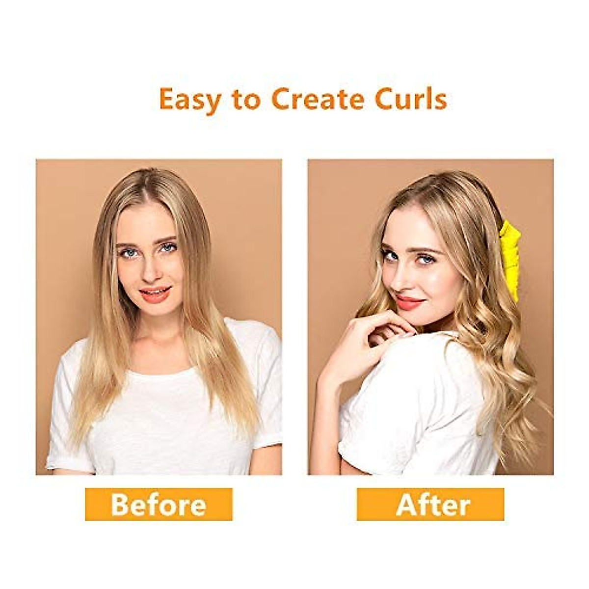 20Pcs Hair Curlers for Long Hair, Magic Spiral No Heat/Heatless Hair Curler Styling Kit with Hooks (55cm/22inch)